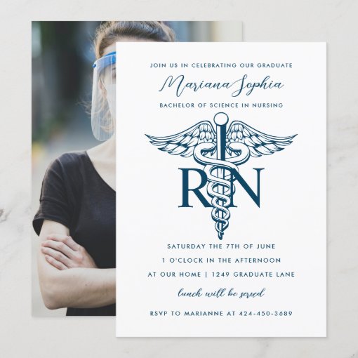 BSN RN Nurse Graduation Announcement Custom Color | Zazzle