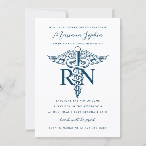 BSN RN Nurse Graduation Announcement Custom Color | Zazzle
