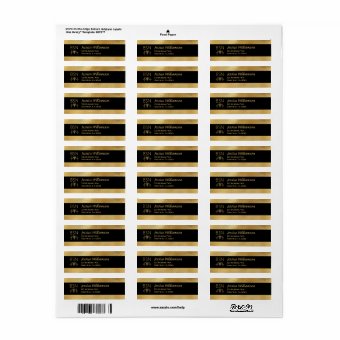 BSN RN Nurse Graduation Black Gold Return Address Label | Zazzle