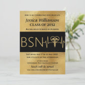 BSN RN Nurse Graduation Party Announcement Gold | Zazzle