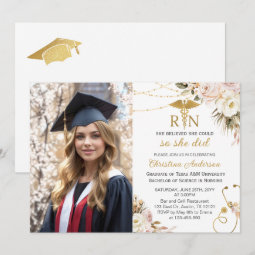 BSN RN Nursing Photo Graduation Party Invitation | Zazzle