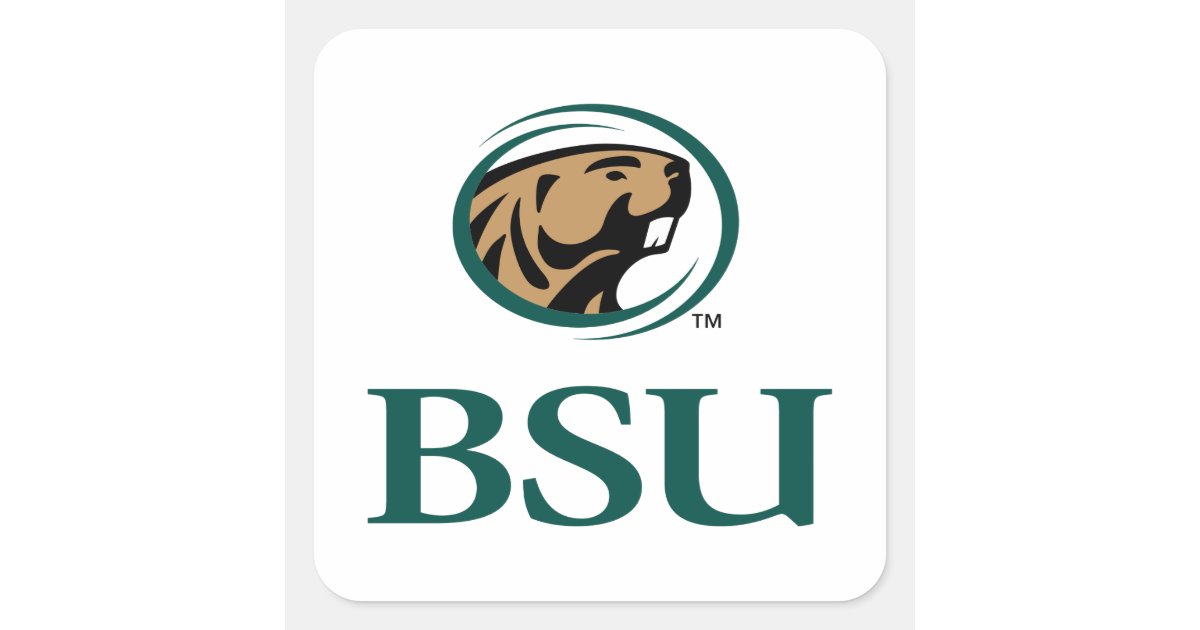 BSU Beaver Logo Square Sticker | Zazzle