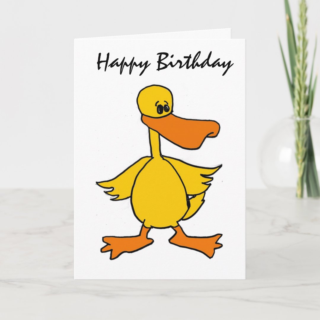 BT- Funny Duck Birthday Card | Zazzle