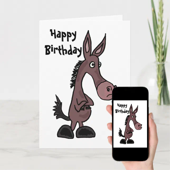 BT- Funny Mule Birthday Card | Zazzle