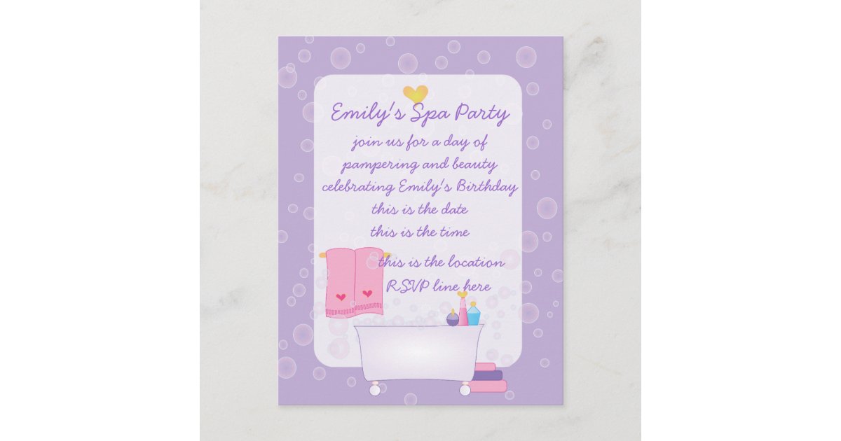 Bubble Bath Party Invitation | Zazzle.com