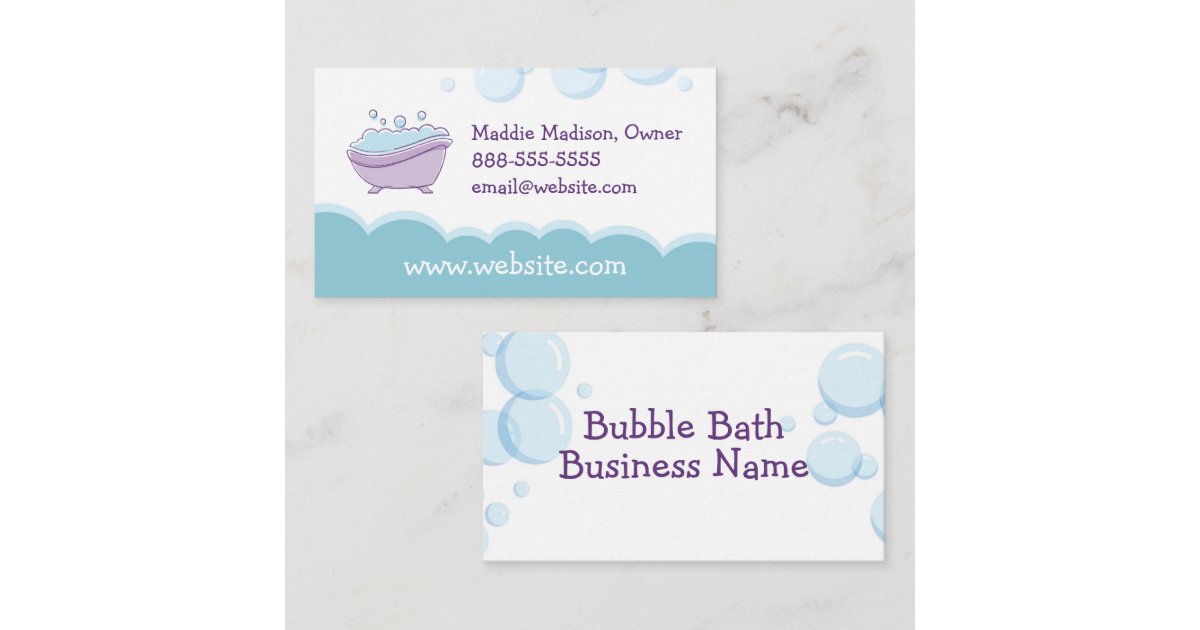 Bubble Bath Soap Business Card | Zazzle