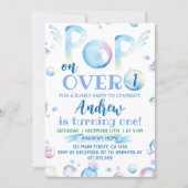 Bubble Birthday Invitation Pop On Over | Zazzle