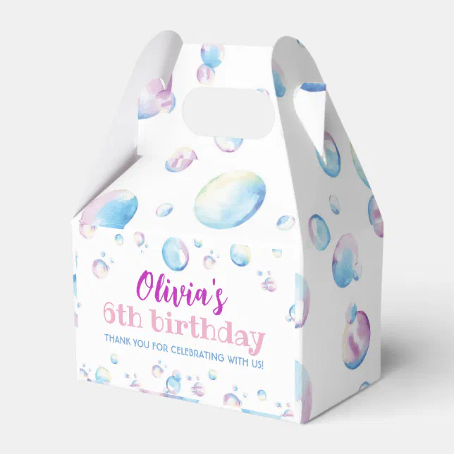 Bubble Birthday Party Favor Box Pop On Over | Zazzle