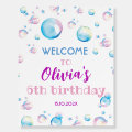 Bubble Birthday Party Welcome Sign Pop On Over | Zazzle