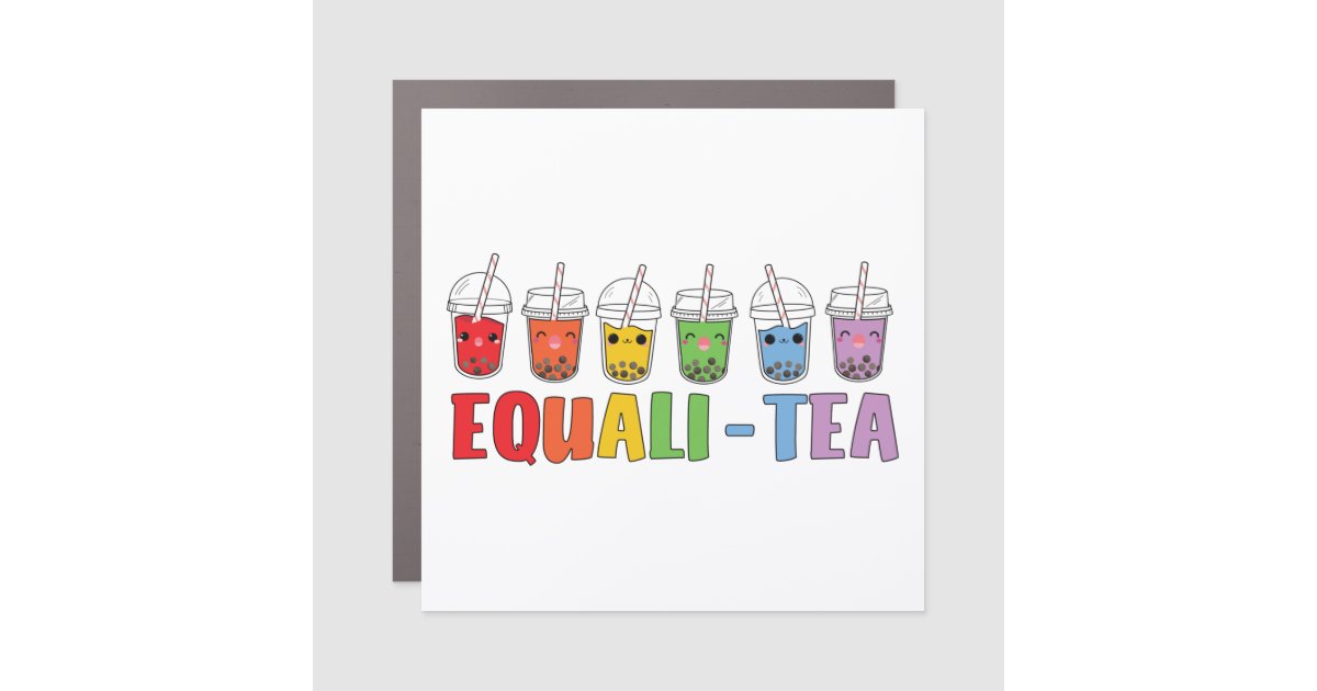 Bubble Boba Tea Equali Tea Lgbt Pride Rainbow Car Magnet Zazzle