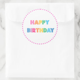 Bubble Gum Happy Birthday Party Classic Round Sticker | Zazzle
