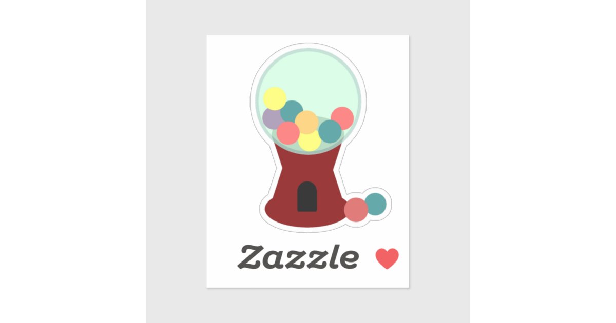 Bubble Gum Machine Sticker | Zazzle