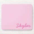 Bubble Gum Pink Hot Pink Custom Cursive Name Mouse Pad | Zazzle