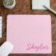 Bubble Gum Pink Hot Pink Custom Cursive Name Mouse Pad | Zazzle