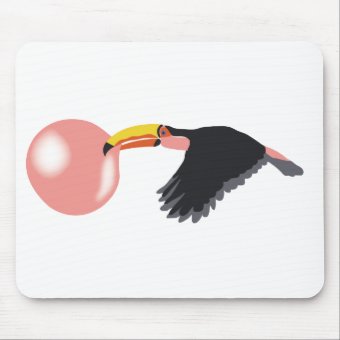 Bubble Gum Toucan Blowing Bubble Mouse Pad | Zazzle