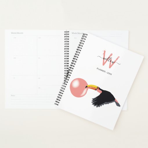Bubble Gum Toucan Blowing Bubble Planner | Zazzle