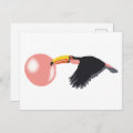 Bubble Gum Toucan Blowing Bubble Postcard | Zazzle