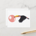 Bubble Gum Toucan Blowing Bubble Postcard | Zazzle