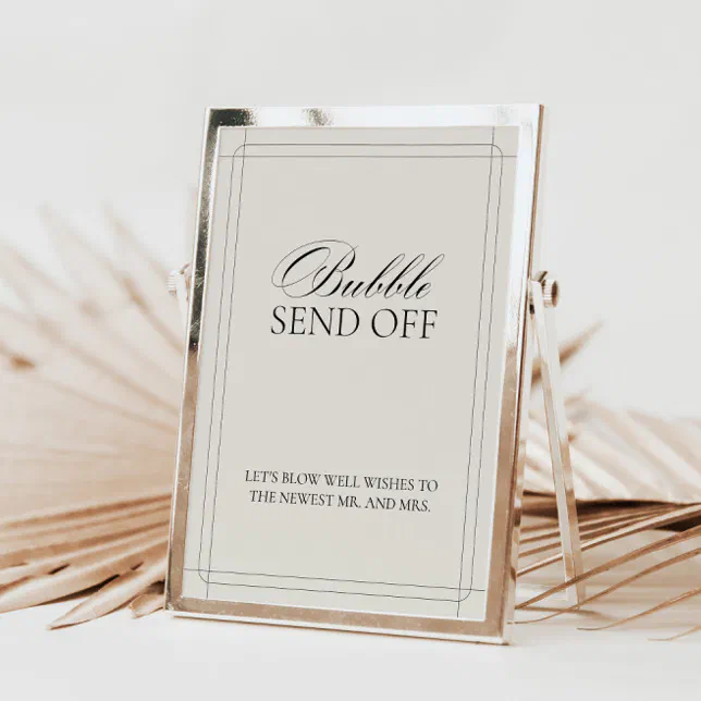 Bubble Send Off Vintage Classic Light Gray Sign Invitation | Zazzle