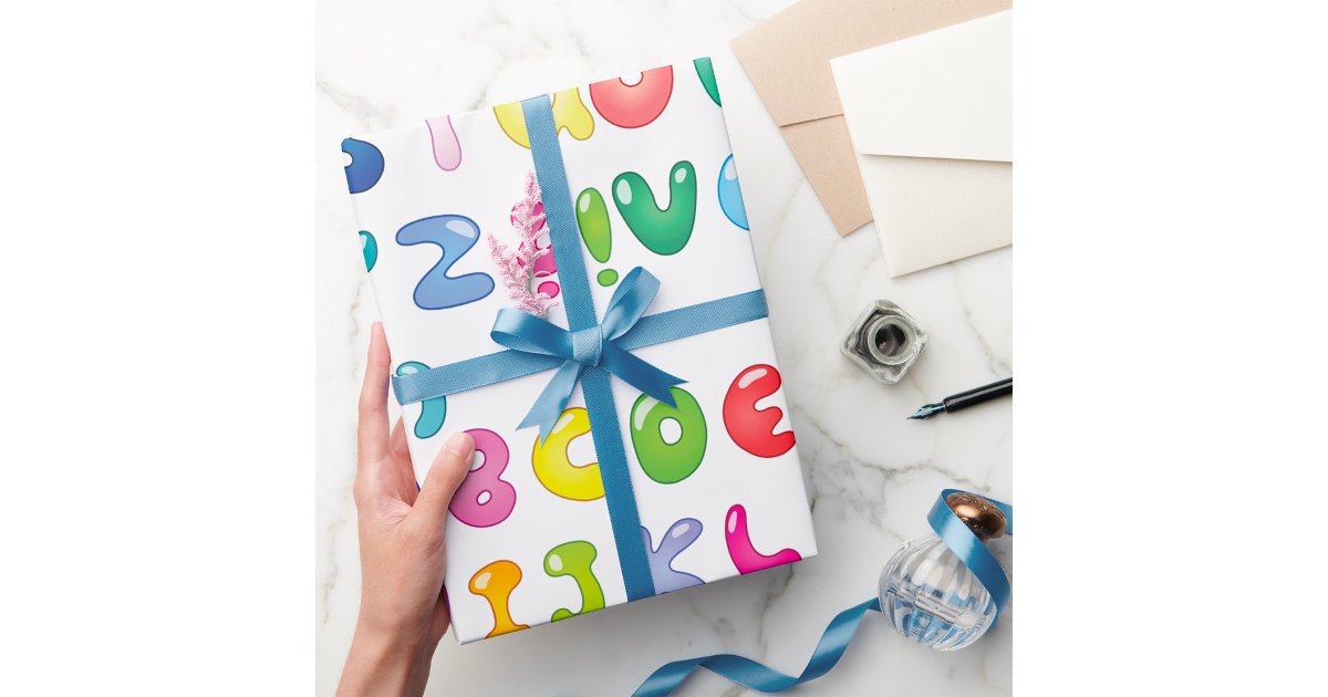 Bubble Shaped Alphabet Wrapping Paper | Zazzle