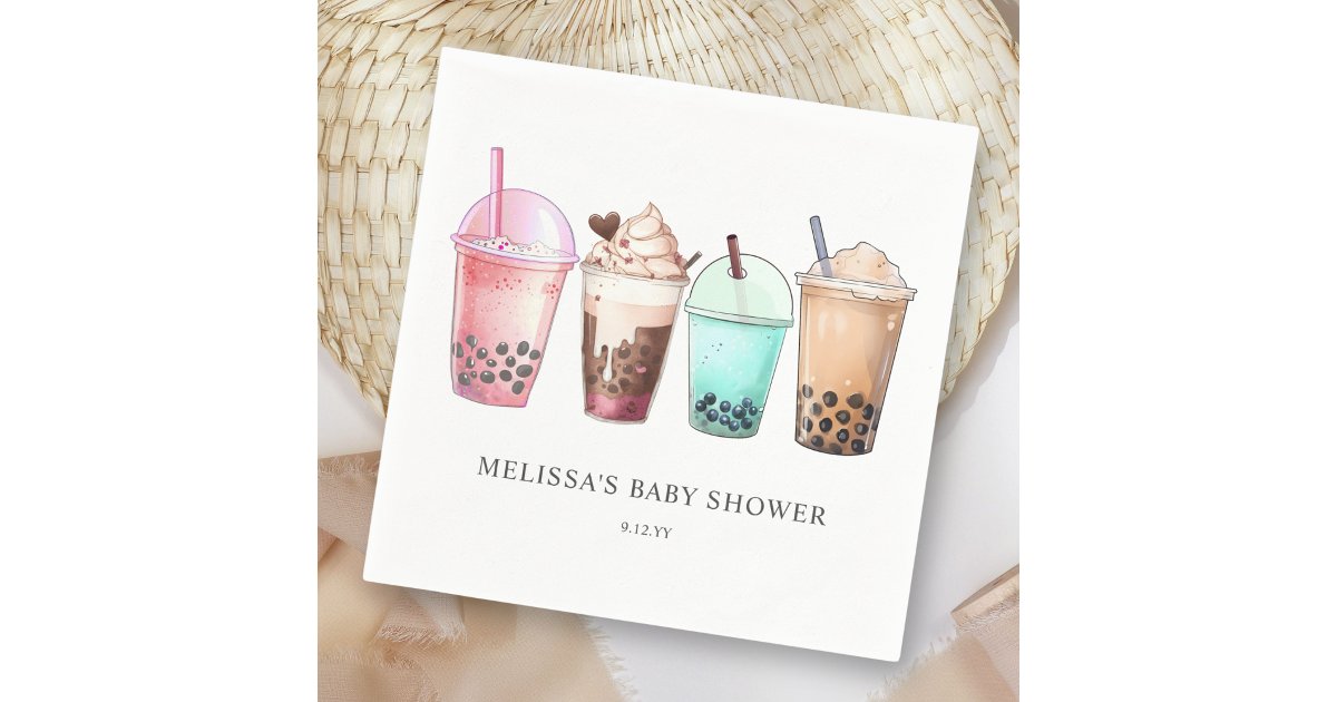 Bubble Tea Boba Baby Shower Napkins | Zazzle