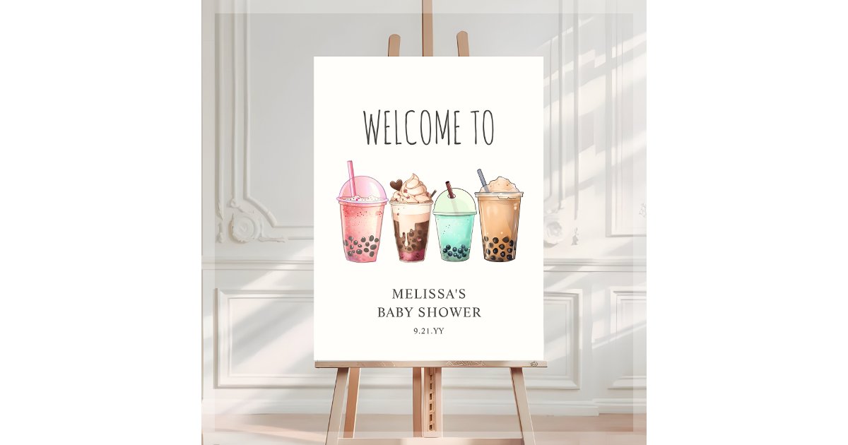 Bubble Tea Boba Baby Shower Welcome Sign | Zazzle