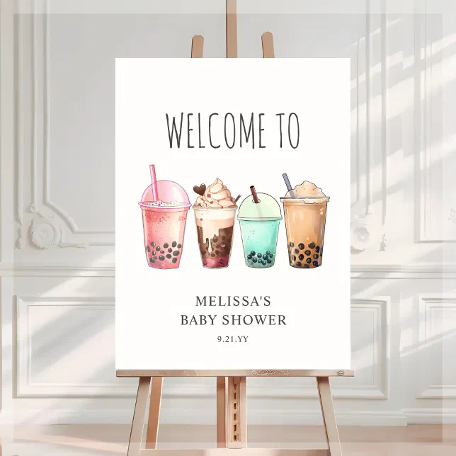 Bubble Tea Boba Baby Shower Welcome Sign | Zazzle