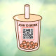 Bubble Tea Contactless Scan QR Code Menu Window Cling | Zazzle