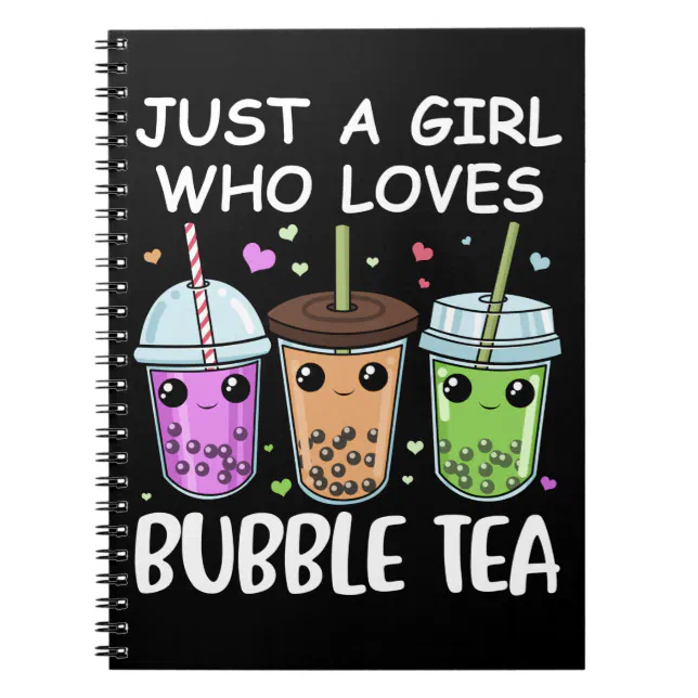 Bubble Tea Gifts Girls Kawaii Bubble Tea Notebook | Zazzle