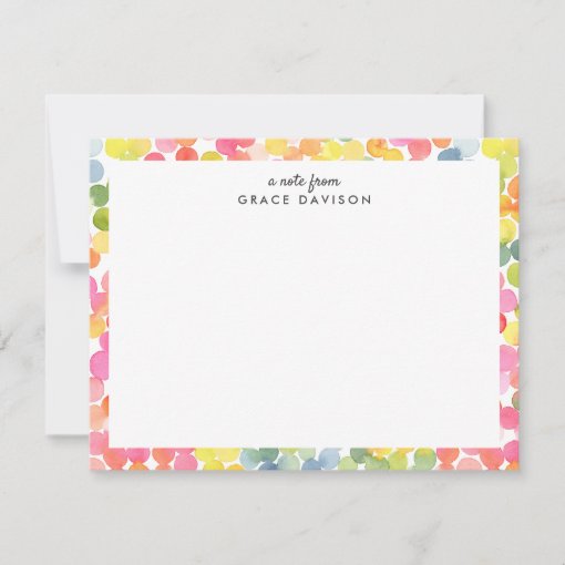 Bubble Tea Rainbow Personalized Name Monogram CUTE Note Card | Zazzle