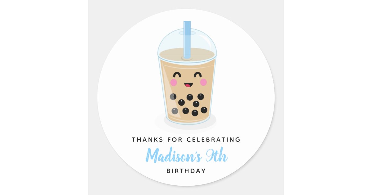 Bubble Tea Sticker Label | Zazzle