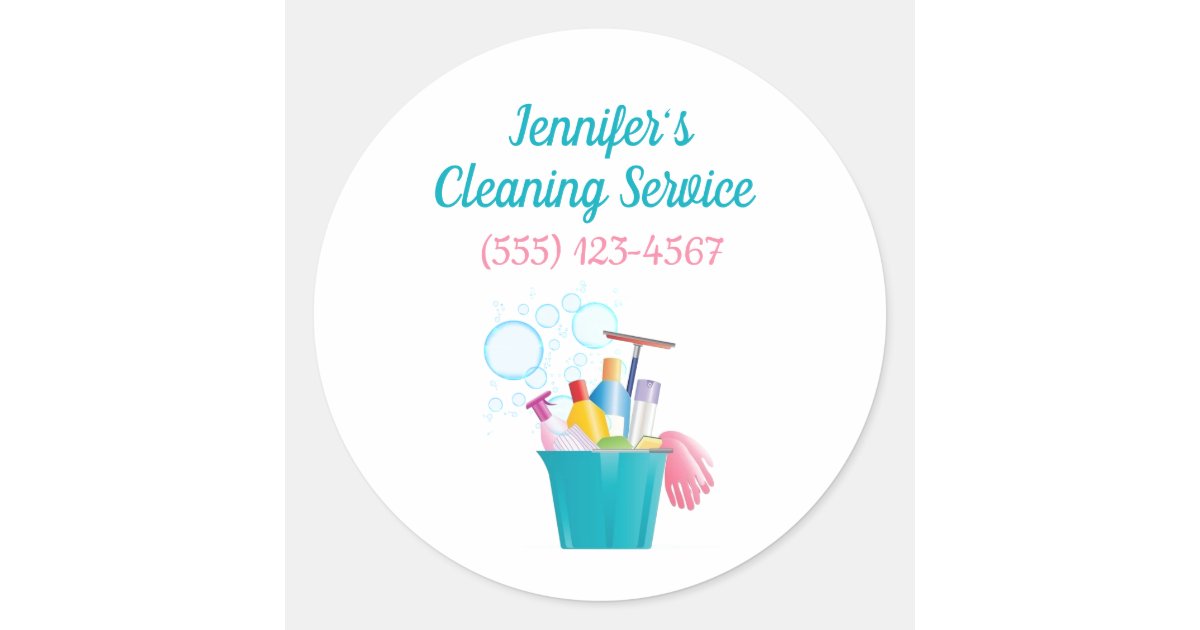 Bubbles Cleaning Supplies House Cleaning Services Classic Round Sticker ...