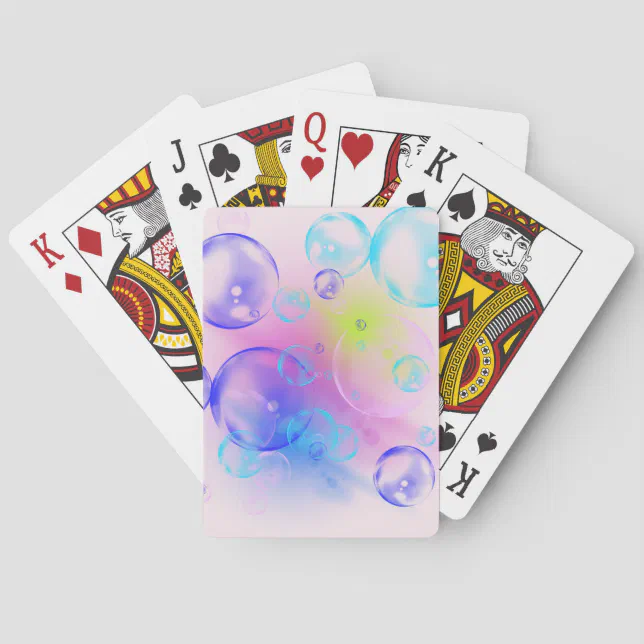 BUBBLES - Colorful Abstract Image of Fractal Art - Poker Cards | Zazzle