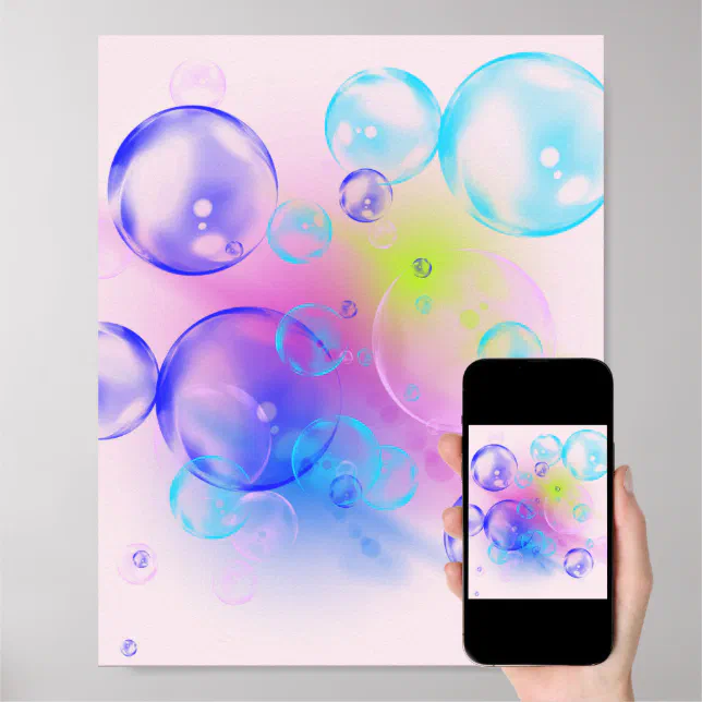 BUBBLES - Colorful Bubbles For Kids - Poster | Zazzle