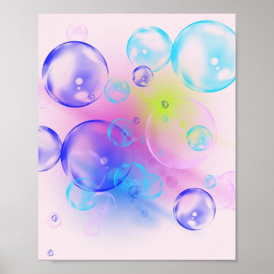 BUBBLES - Colorful Bubbles For Kids - Poster | Zazzle.com
