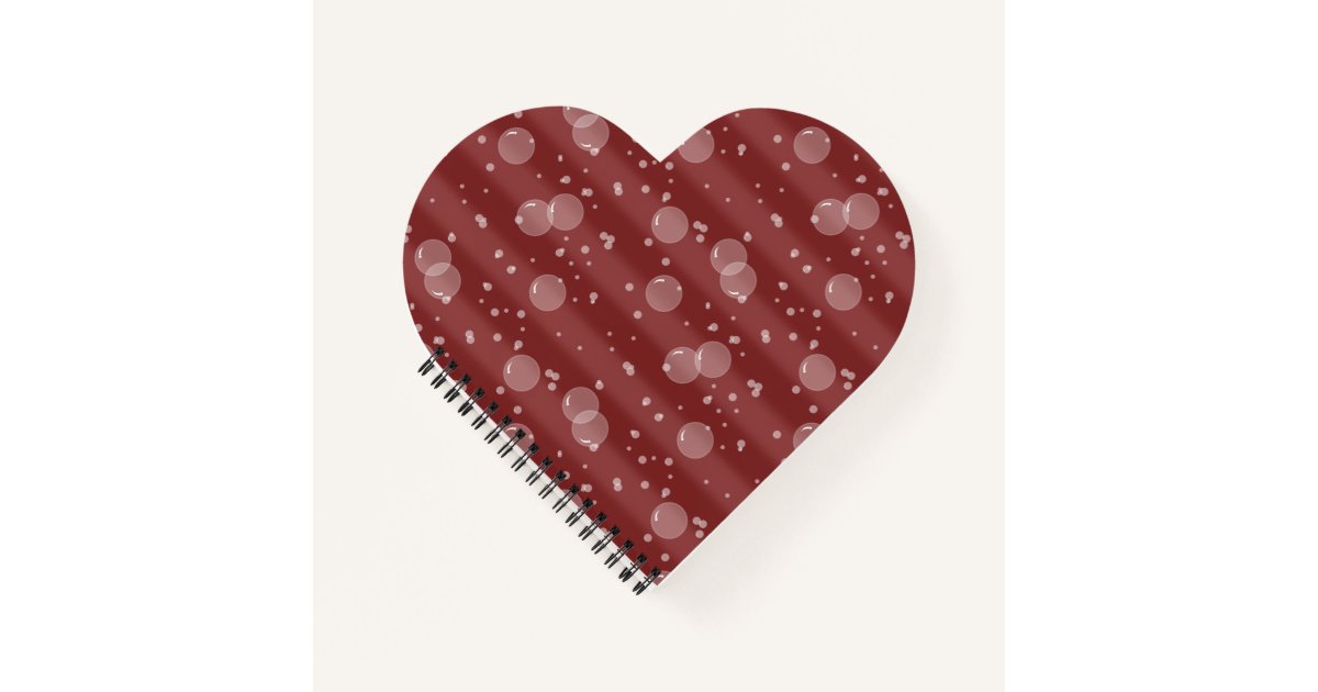 Bubbles Floating on a Striped Background in Maroon Notebook | Zazzle
