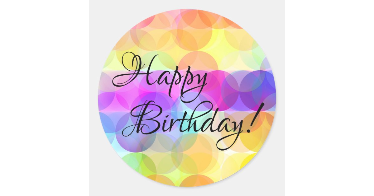 Bubbles - Happy Birthday Stickers | Zazzle