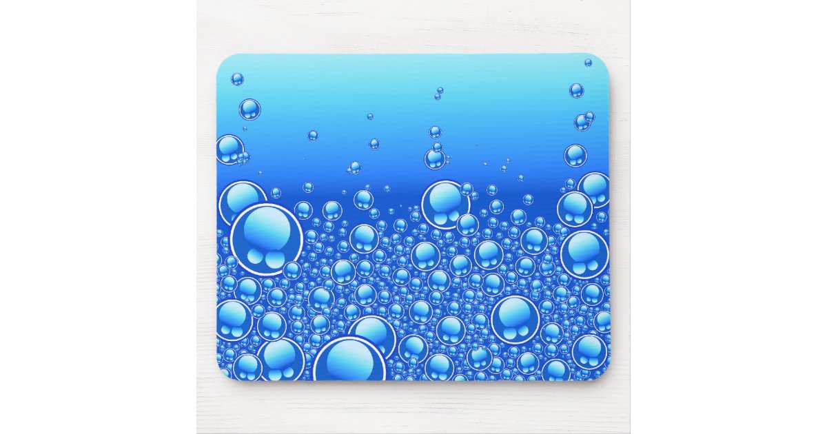 Bubbles on Blue Mouse Pad | Zazzle