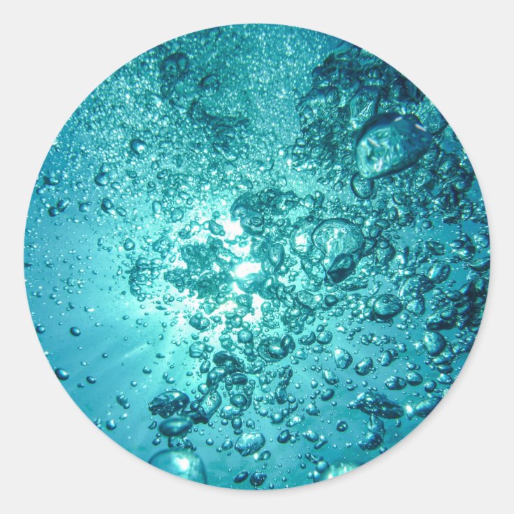 Bubbles Under the Sea Classic Round Sticker | Zazzle