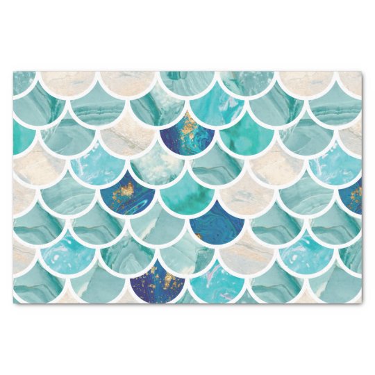 Bubbly Aqua turquoise marble mermaid fish scales Tissue Paper | Zazzle.com