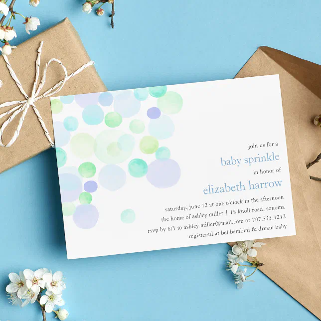 Bubbly Blue | Baby Sprinkle Invitation | Zazzle