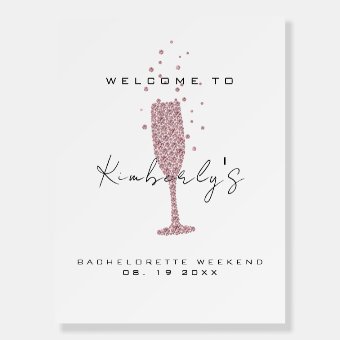 Bubbly Girls Weekend Bachelorette Welcome Sign | Zazzle
