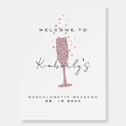 Bubbly Girls Weekend Bachelorette Welcome Sign | Zazzle