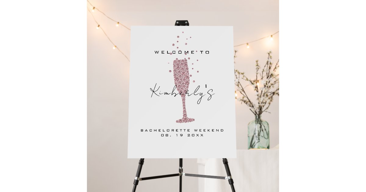 Bubbly Girls Weekend Bachelorette Welcome Sign | Zazzle