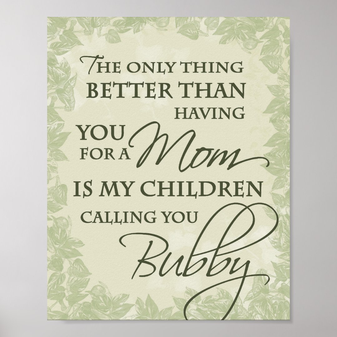 Bubby Poster | Zazzle