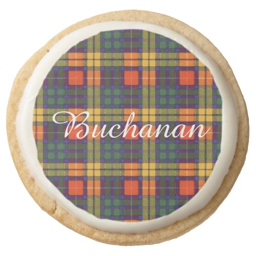 Buchanan clan Plaid Scottish tartan Round Shortbread Cookie | Zazzle
