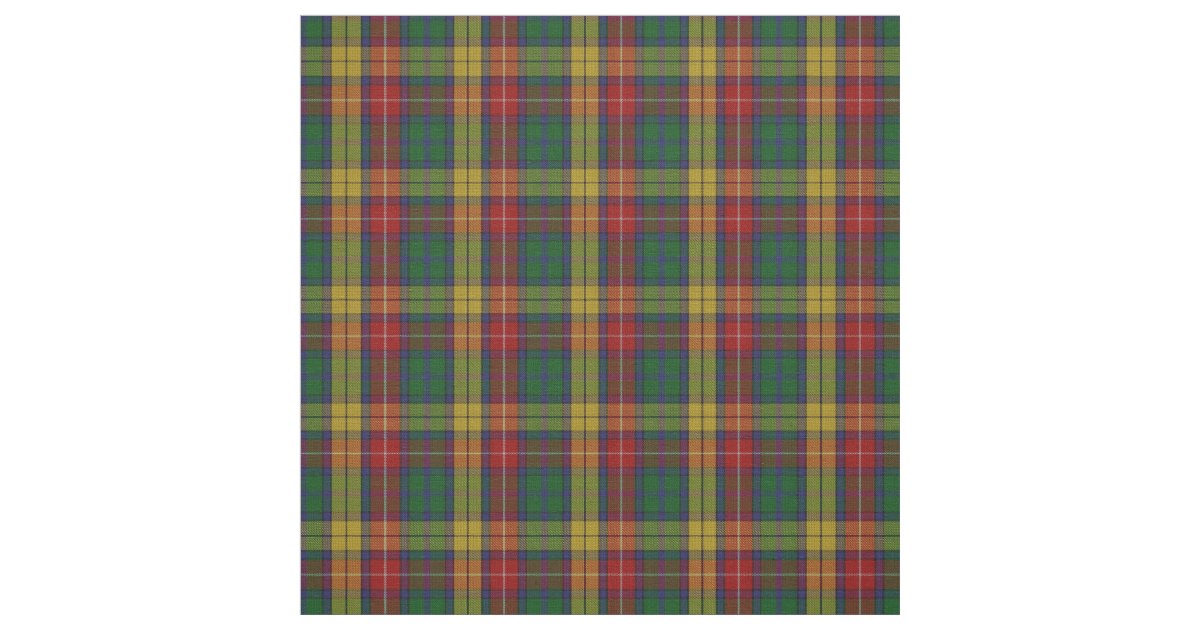 Buchanan Clan Tartan Plaid Pattern Fabric | Zazzle