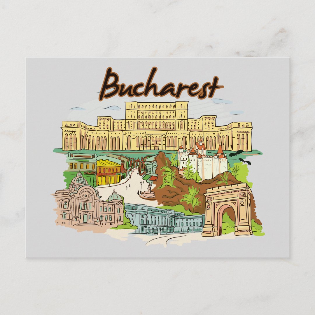 Bucharest, Romania Famous City Postcard | Zazzle