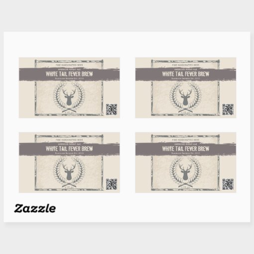 Buck Grunge Custom Beer Labels | Zazzle