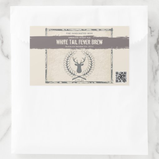 Buck Grunge Custom Beer Labels | Zazzle